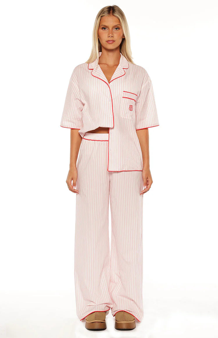 Alexea Pink Stripe Pajama Pants | Beginning Boutique NZ