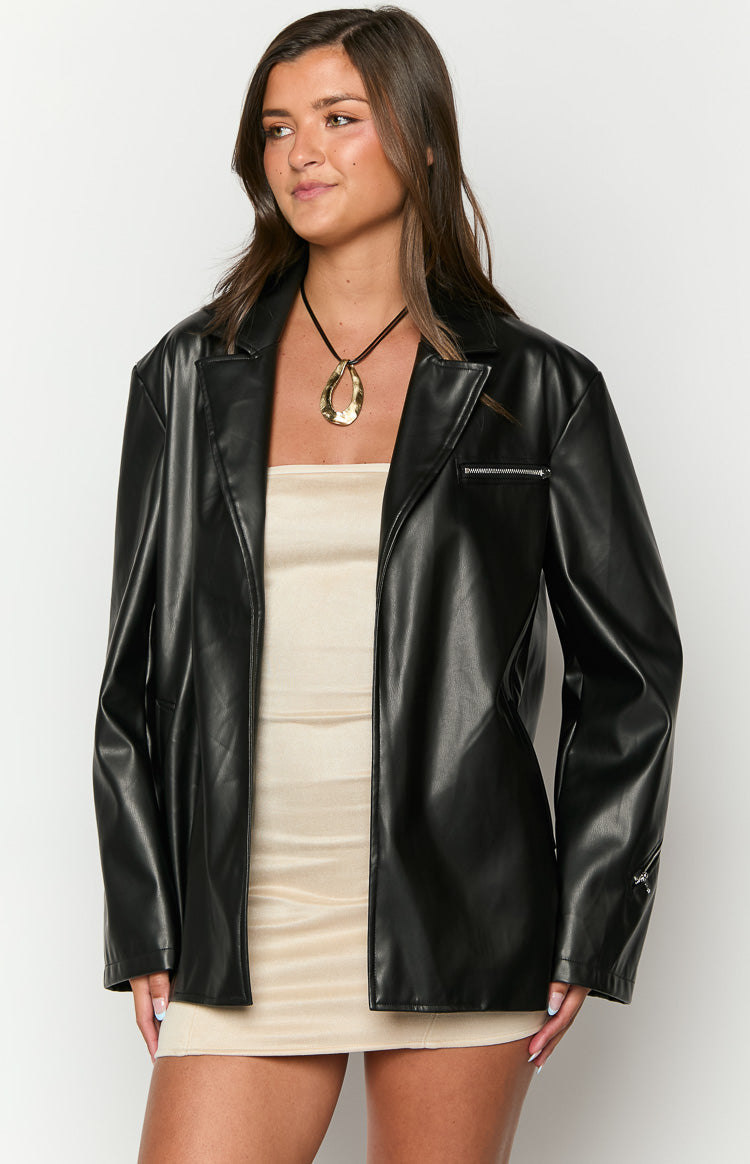 Desi Black PU Jacket | Beginning Boutique NZ