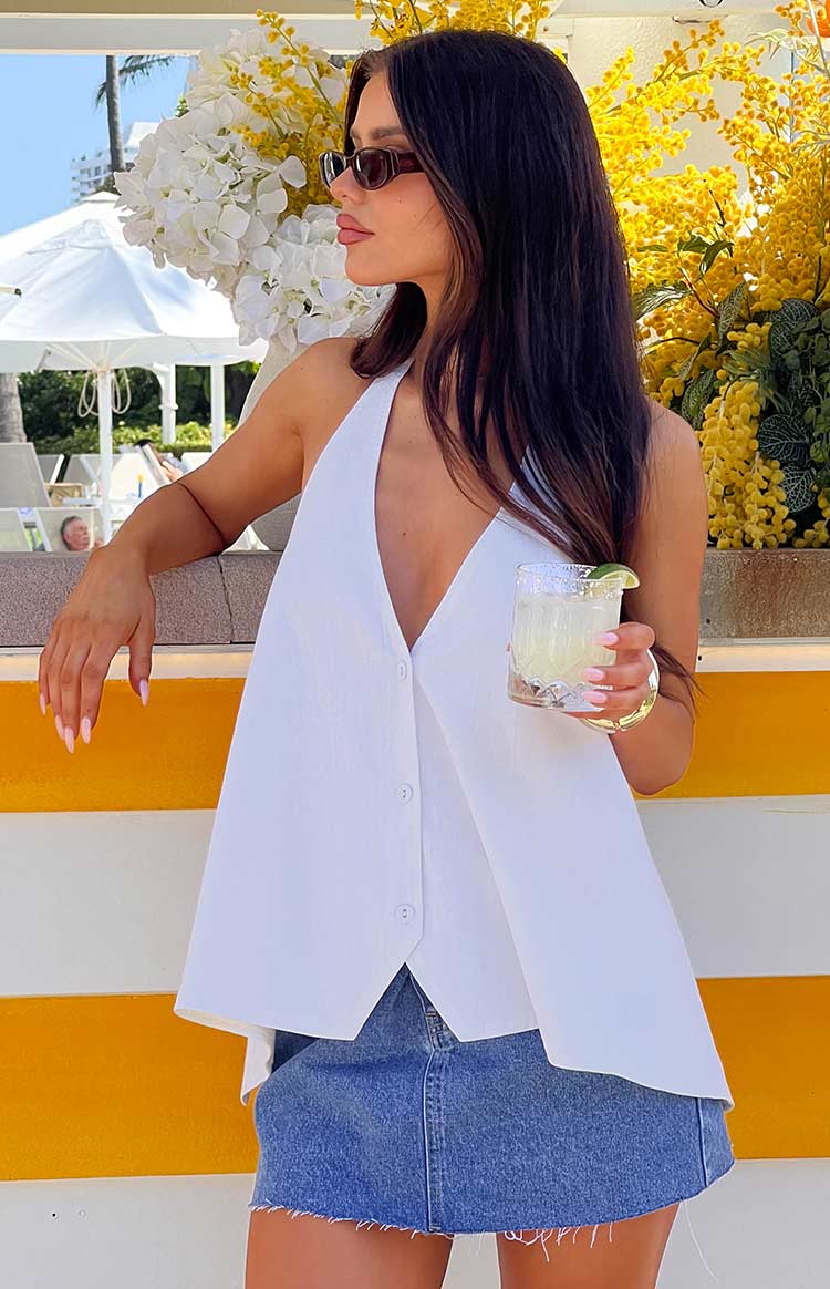 Petie White Linen Blend Top | Beginning Boutique NZ
